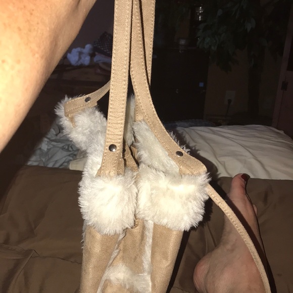 Bags | Very Cute Furry Suede Handbag | Poshmark